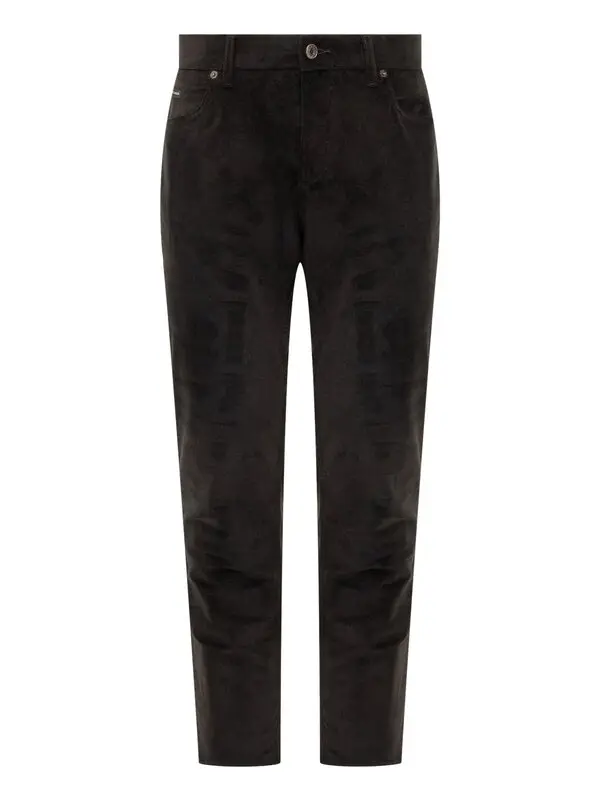 Dolce & Gabbana Velvet Trousers - Nero