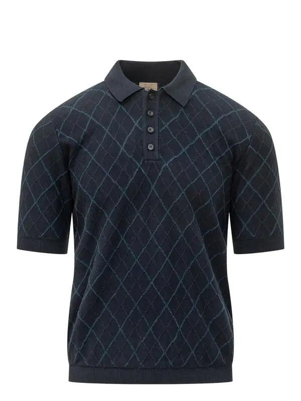 RAKKI Rombi Design Polo Mini - Blu Notte