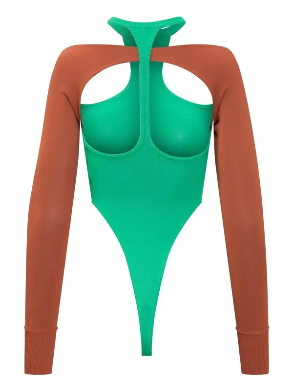 ALESSANDRO VIGILANTE Bicolore Mini Bodysuit - Verde
