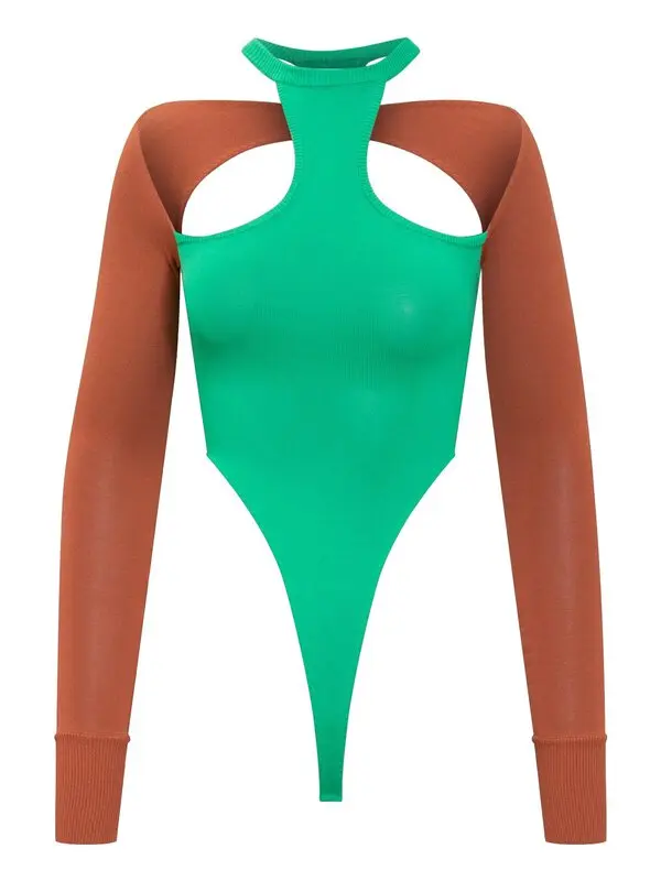 ALESSANDRO VIGILANTE Bicolore Mini Bodysuit - Verde