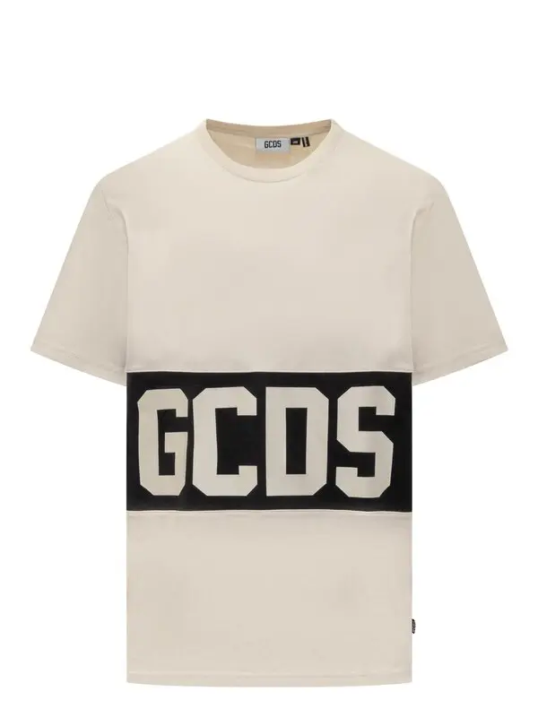 Gcds Bicolor Logo T-shirt Fall/winter 2025 Edition - Bone Black