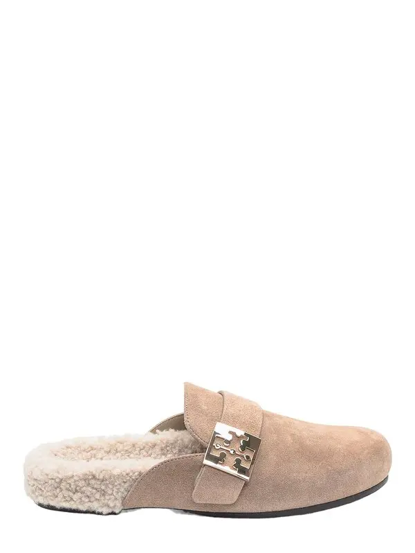 Tory Burch Suede Mule Flats - Noisette