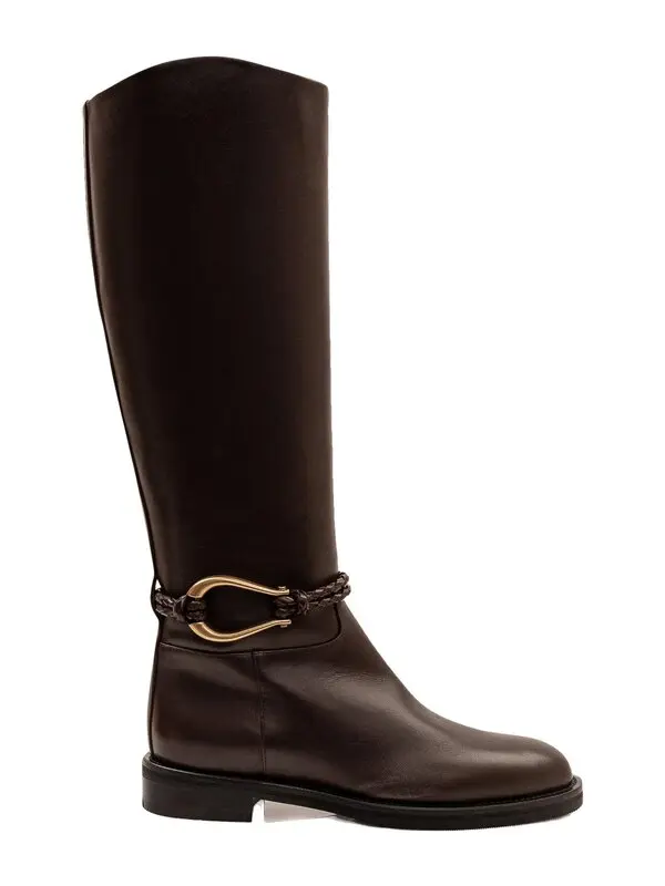 Roberto Festa Knee High Flat Boots - Moro