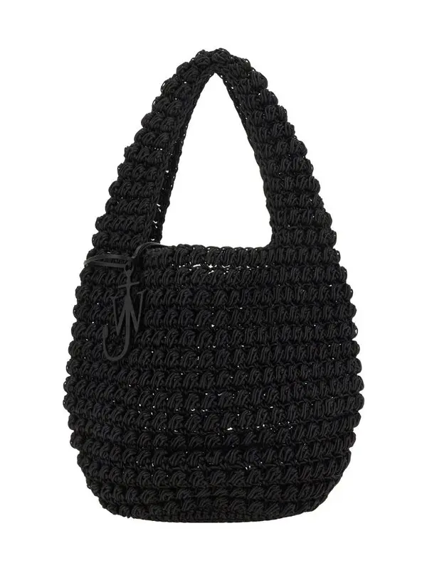 JW Anderson Popcorn Basketball Big Leather-trim Shoulder Bag - Black