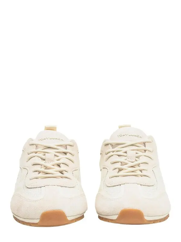 Tory Burch Mini Suede Field Sneakers - Light Cream