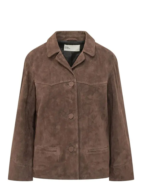 Tory Burch Suede Blazer - Light Chocolate
