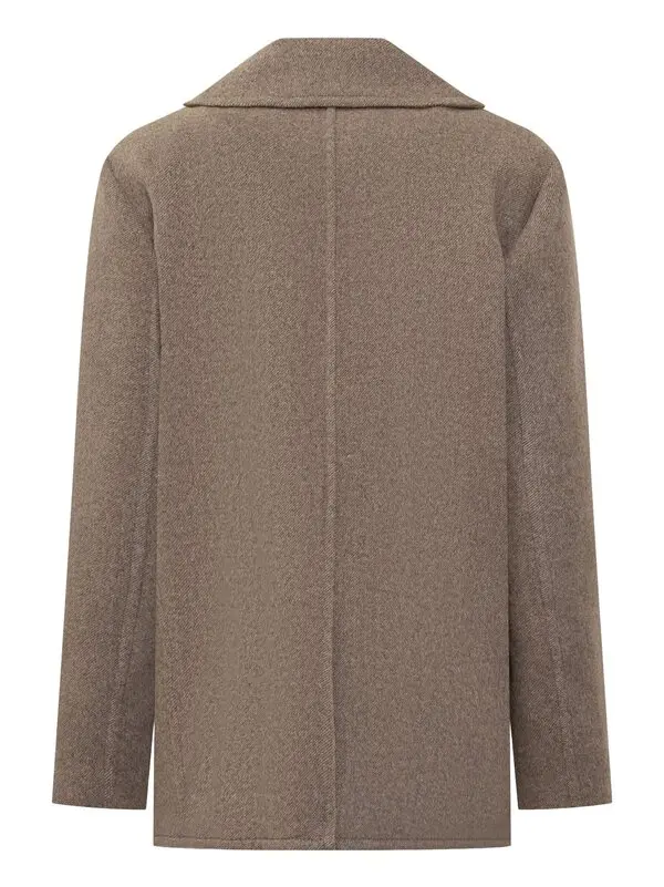 Tory Burch Wool Blazer Jacket - Ashed Moka