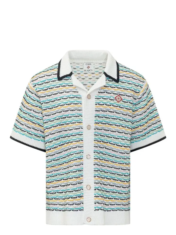 Casablanca Tuck Stitch Short Sleeve Shirt - Multi