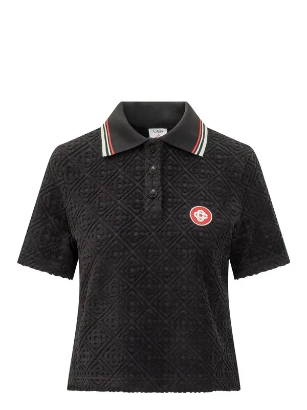 Casablanca Textured Polo Shirt - Black