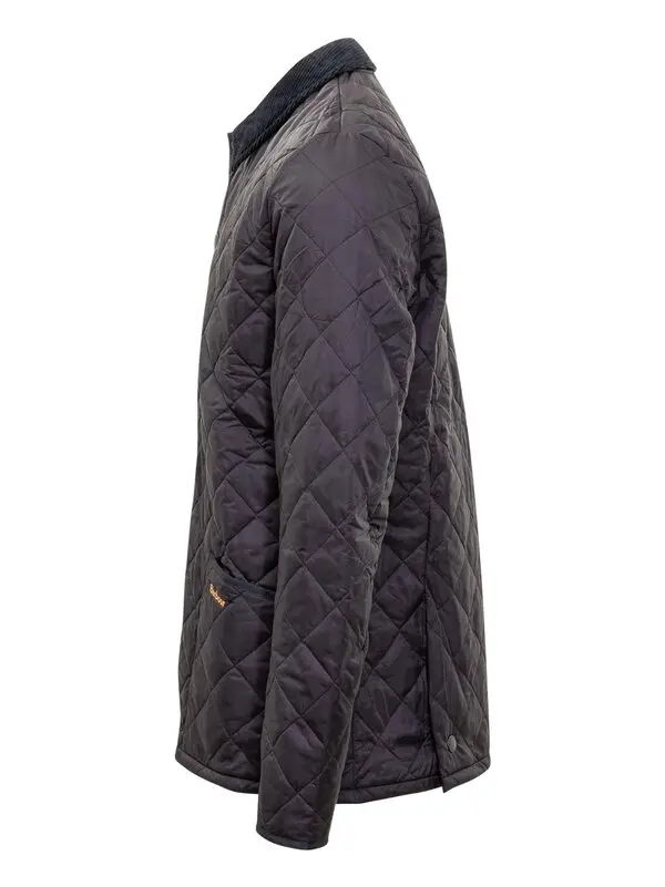 Barbour Quilted Jacket With Velvet Collar - Navy