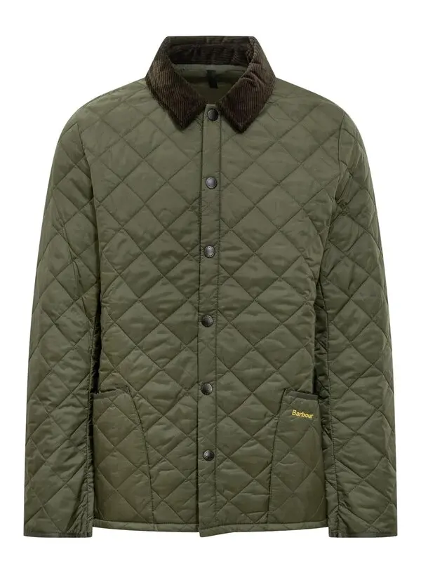 Barbour Quilted Jacket With Velvet Collar - Olive