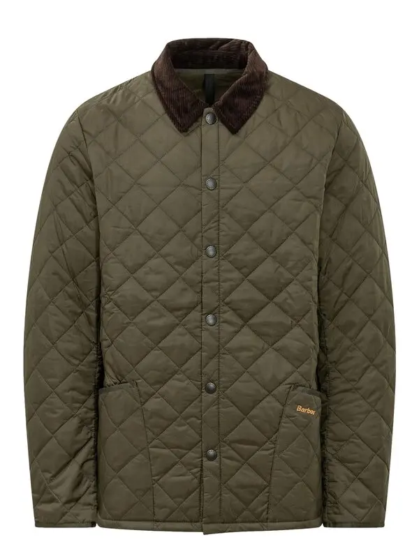 Barbour Quilted Jacket With Velvet Collar - Olive