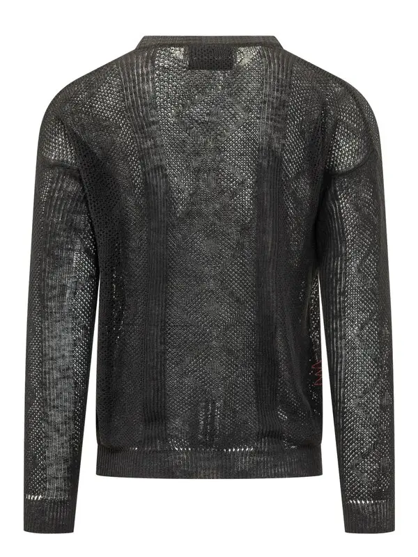AMARANTO Fine Knit Pullover - Nero