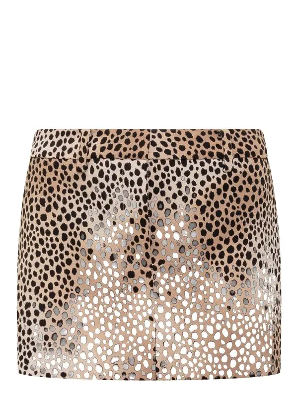 Michael Kors Animal Print Mini Skirt - Bone