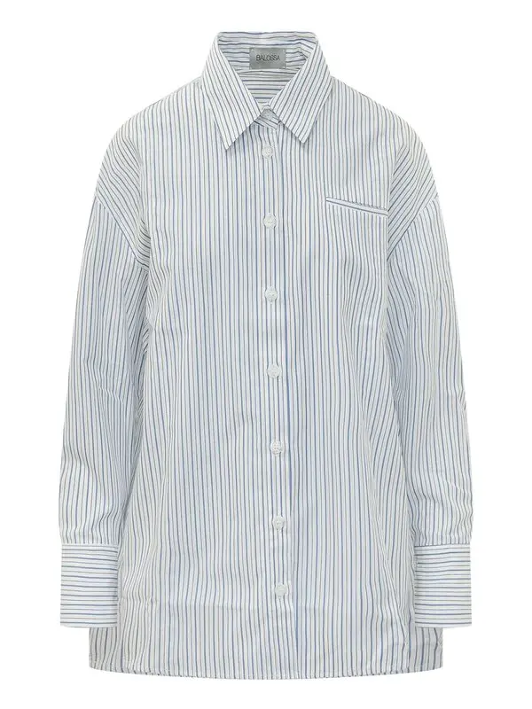 BALOSSA Striped Button-up Shirt - 1
