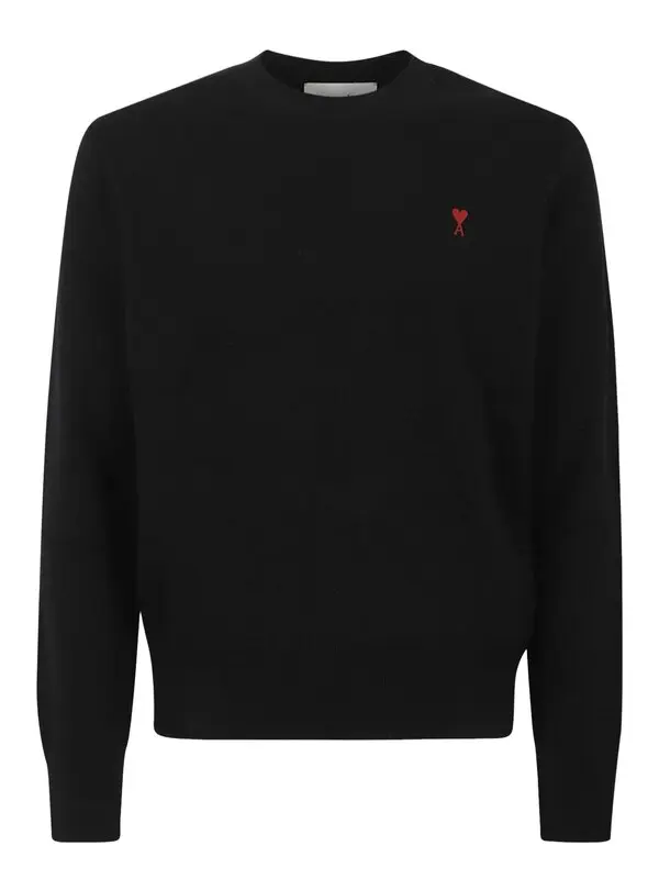 AMI Paris Crewneck Sweater With Adc - Black/red