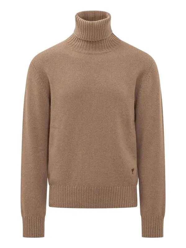 AMI Paris Turtleneck Sweater - Camel