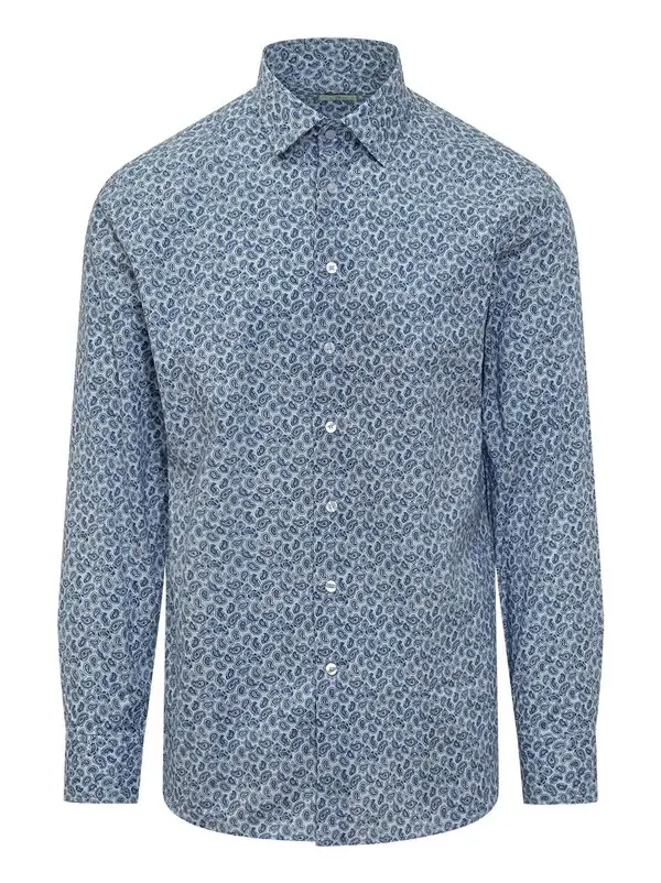 Etro Long Sleeve Cotton Blend Shirt - Azzurro
