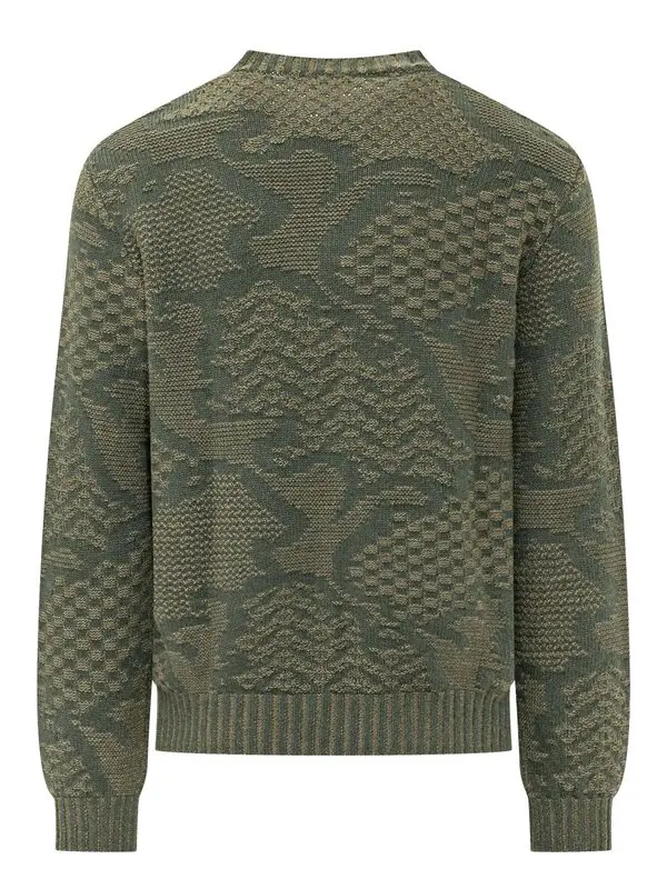 Etro Ribbed Knit Crewneck Sweater - Verde