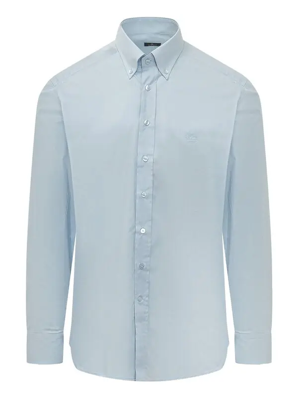 Etro Rome Logo Button-down Shirt - Azzurro