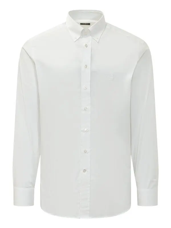 Etro Rome Logo Button-down Shirt - Bianco