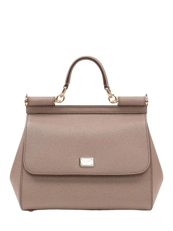 Dolce & Gabbana Leather Mini Handbag - Fango Chiaro
