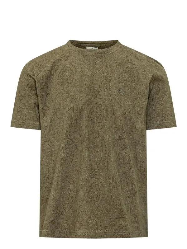 Etro Artistic Motif T-shirt - Verde