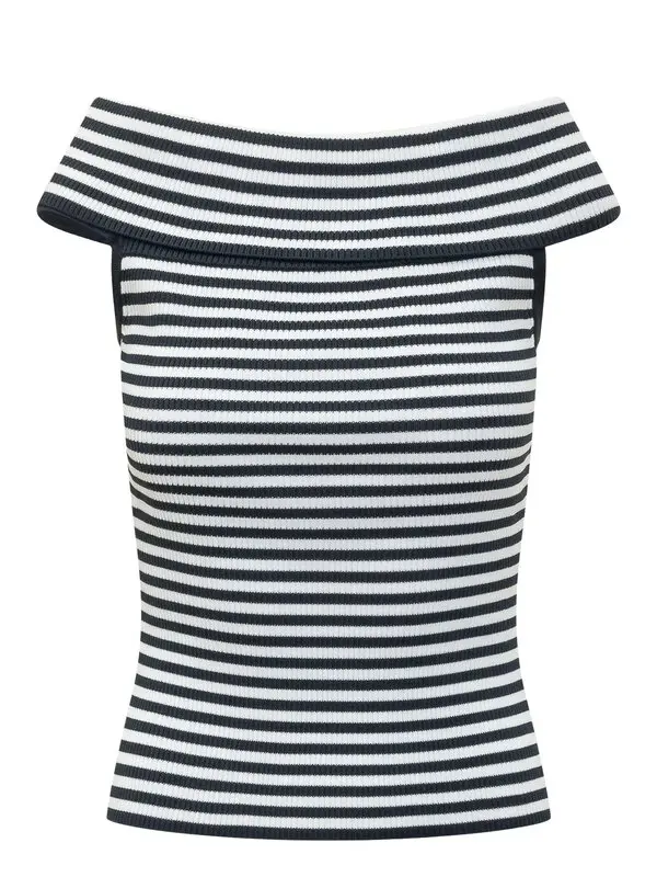 Michael Kors Striped Knit Top - Midnightblue