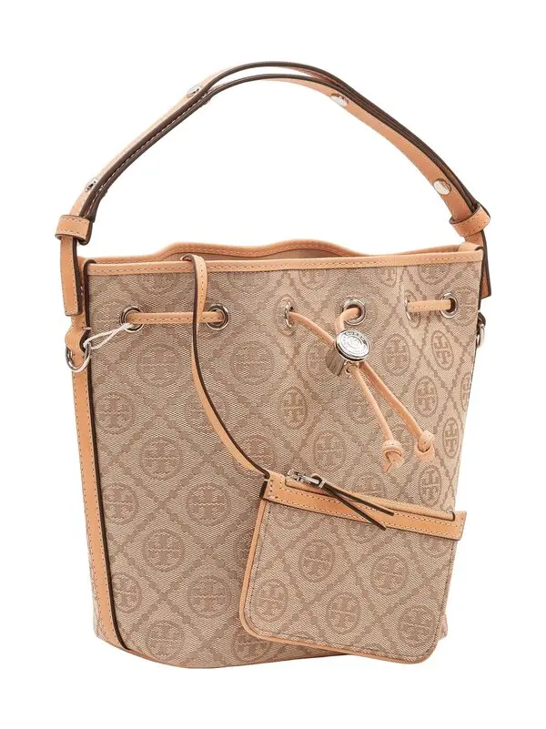 Tory Burch Monogram Bucket Handbag - Flax