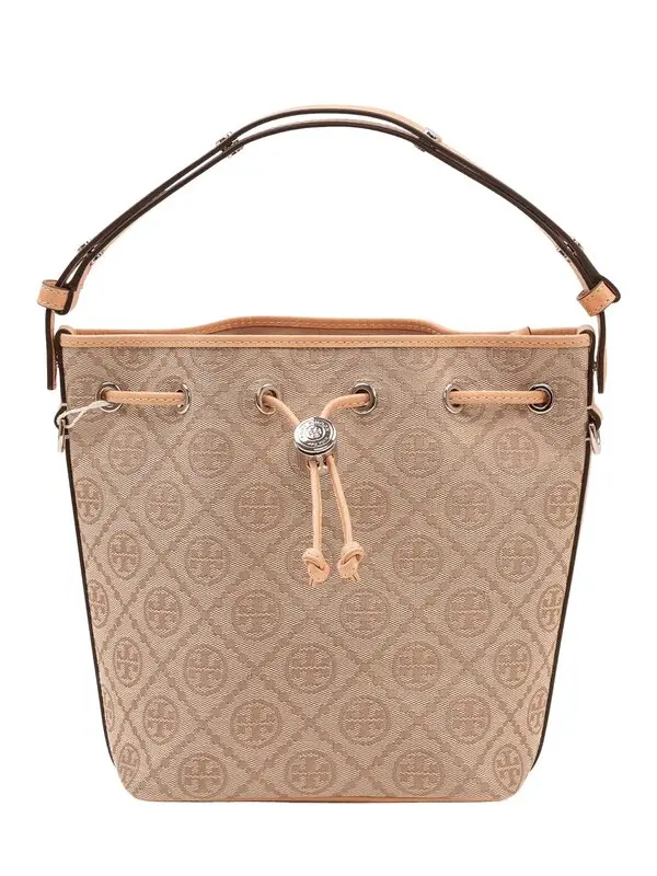 Tory Burch Monogram Bucket Handbag - Flax