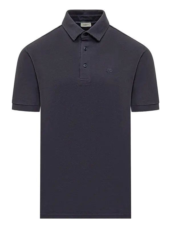Etro Classic Cut Polo With Sleeves - Blu