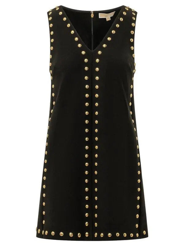Michael Kors V-neck Stud Detail Dress - Black
