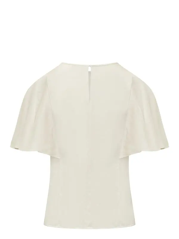 Michael Kors Cape-sleeve Top - Bone
