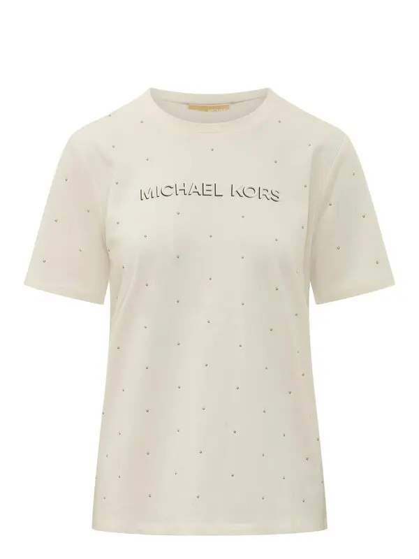 Michael Kors Classic Mk Stud T-shirt - Bone