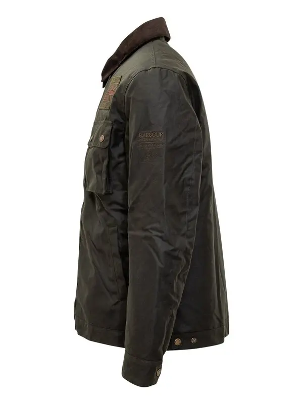 BARBOUR INTERNATIONAL Steve Mcqueen Patch Waxed Cotton Jacket - Sage