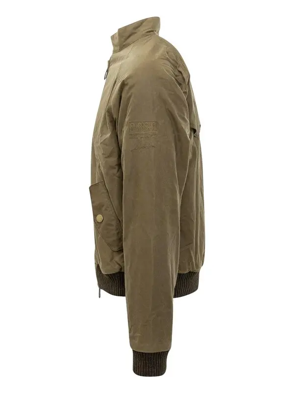 BARBOUR INTERNATIONAL Cotton Waxed Bomber Jacket - Sand