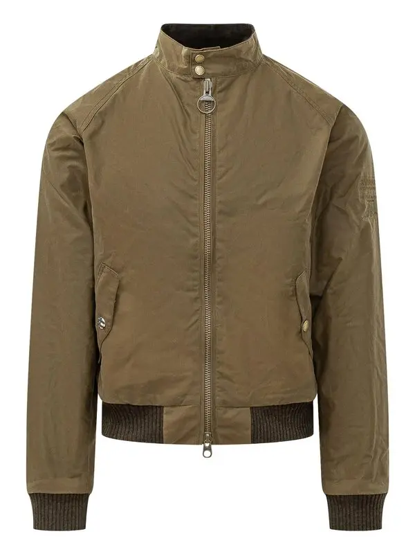 BARBOUR INTERNATIONAL Cotton Waxed Bomber Jacket - Sand