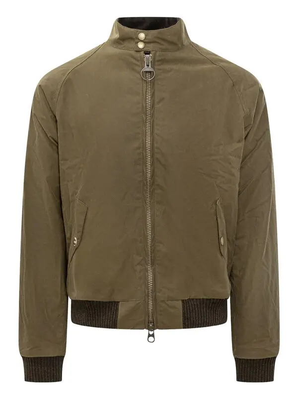 BARBOUR INTERNATIONAL Cotton Waxed Bomber Jacket - Sand