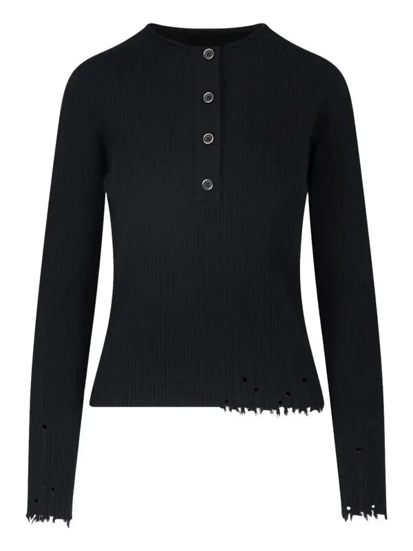 UMA WANG Ribbed Cashmere Button-front Cardigan - Black