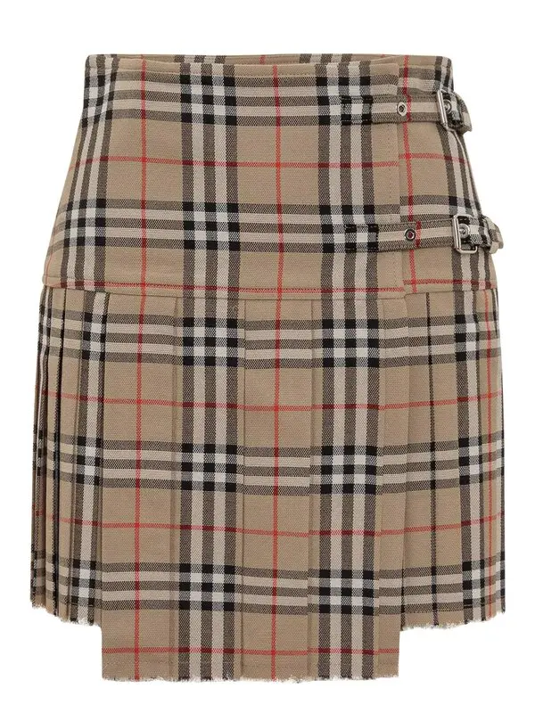 Burberry Check Mini Skirt - Beige