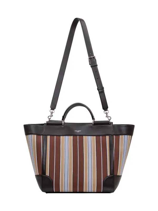 Dolce & Gabbana Striped Motif Handbag - Multicolor Marrone