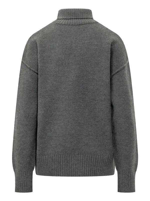 AMI Paris Funnel Neck Sweater - Gris Chine