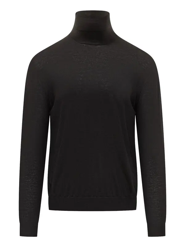 Malo Basic Mock-neck Sweater - Nero
