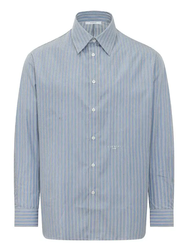 Givenchy Striped Overshirt - White/navy