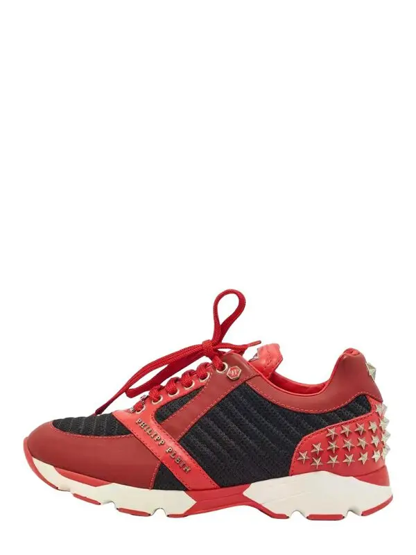 Philipp Plein Studded Lace-up Sneakers - Red