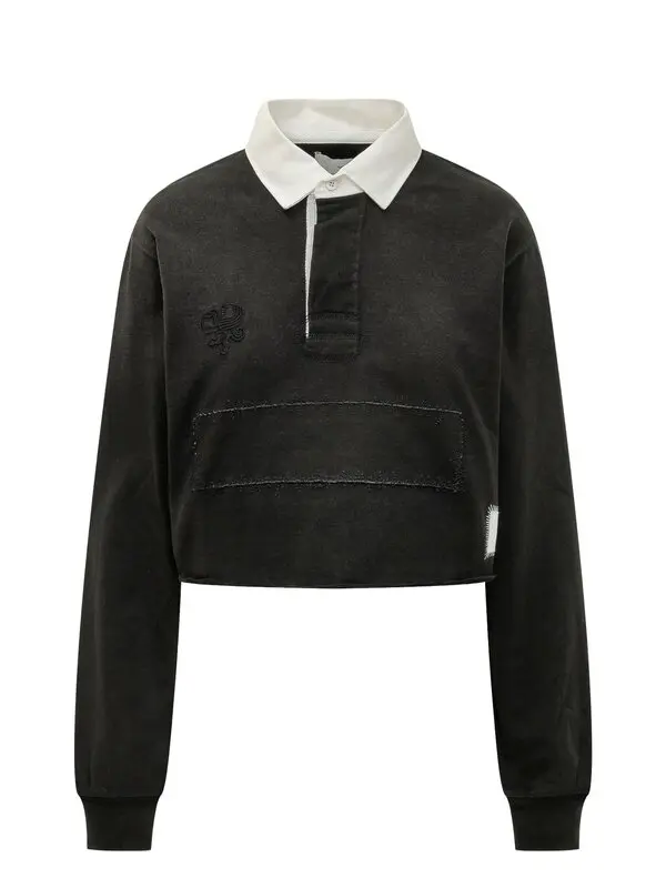 WOC Mini Polo With Elegant Collar And Insert - Black