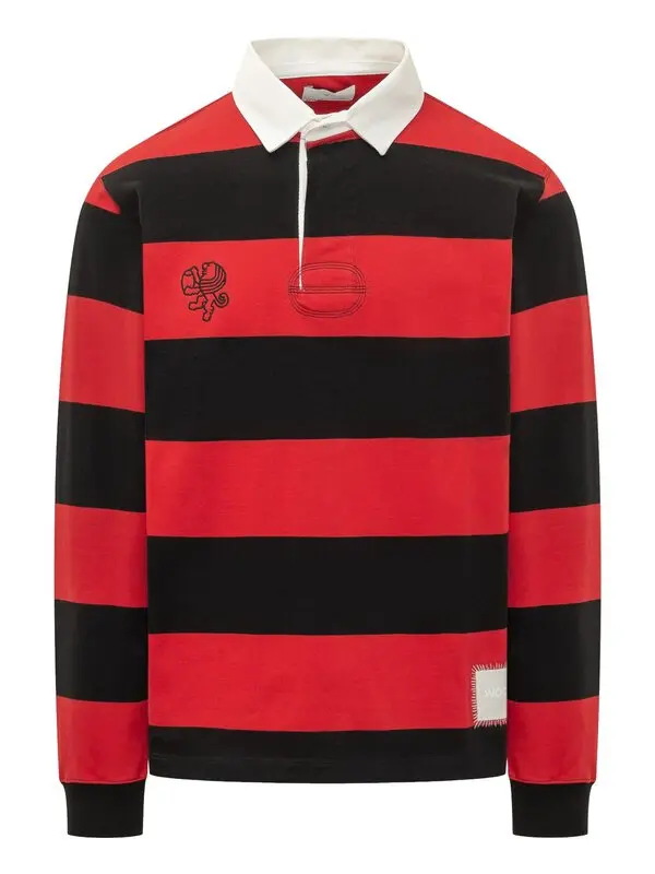 WOC Striped Polo With Collar - Black/red