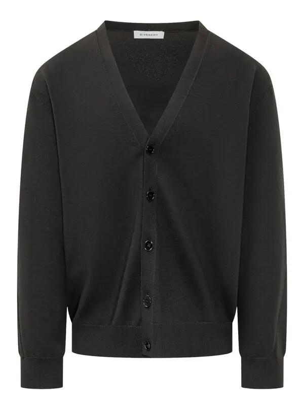 Givenchy V-neck Knitted Cardigan - Black