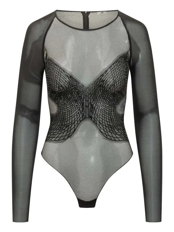 Elisabetta Franchi Embroidered Long Sleeve Top - Nero
