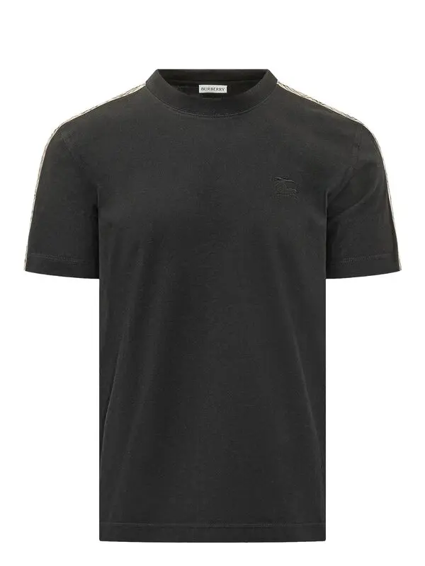 Burberry Classic Giro Neck T-shirt With Check Inserts - Black